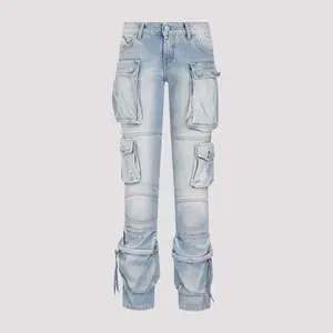 Attico Essie" Cargo Jeans - Blue