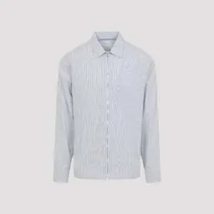 Prada Cotton Poplin Shirt With Striped Pattern - Blue