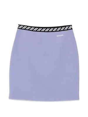 Versace Embroidered Logo Mini Skirt - Viola