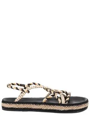 Isabel Marant Étoile Braided Rope Flat Espadrille Sandals - Black