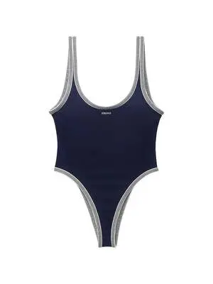 Versace Greek Motif Logo Trimmed One-piece