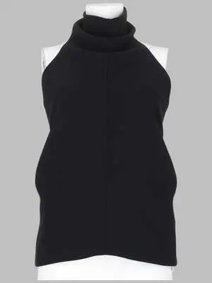 Khaite Fitted Sleeveless Mock Neck Top - Black