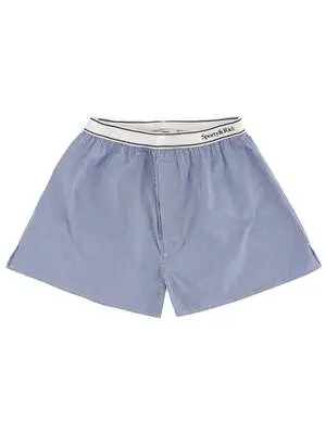 Sporty & Rich Striped Logo Mini Shorts - Blue