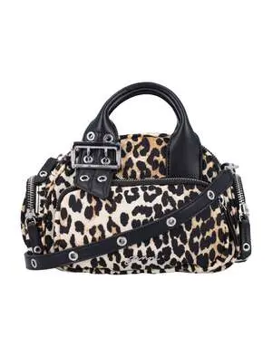 GANNI Mini Polochon Handbag Perfect For Any Occasion - Leopard Print