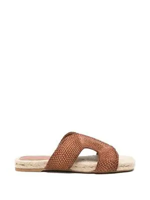CastaÑer Woven Sandals With Jute Sole - Marrone