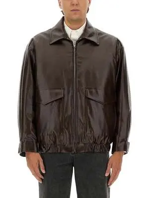 MAISON MARGIELA Faux Leather Bomber Jacket