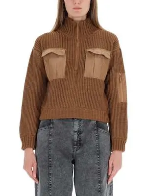 Baum Und Pferdgarten Clyde High-neck Quarter Zip Sweater - Brown