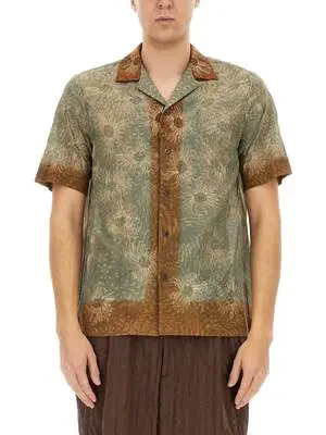 Dries Van Noten Cotton Boxy Fit Shirt With Print And Embroidery