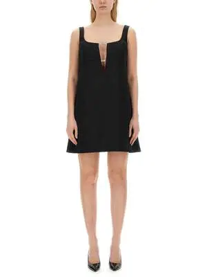 Nina Ricci A-line Dress With Embellished Plunged Neckline