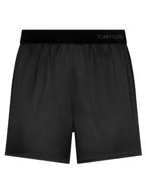 TOM FORD Silk Blend Satin Shorts - Black