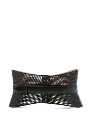 Alaïa ALAIA Black Perforated Leather Corset Belt Noir