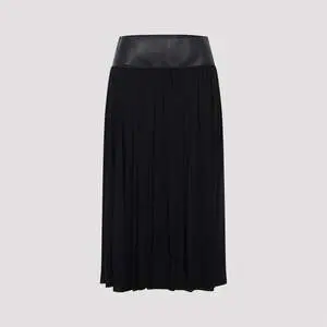 Alaïa Belted Pleated Skirt - Black