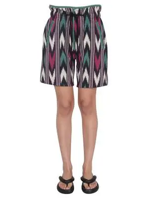 MARANT ETOILE Printed Elastic Waist Mini Shorts