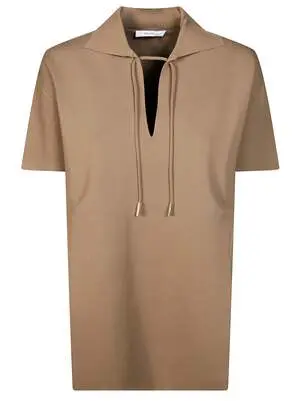 Max Mara Short Sleeve Polo Sweater - Marrone