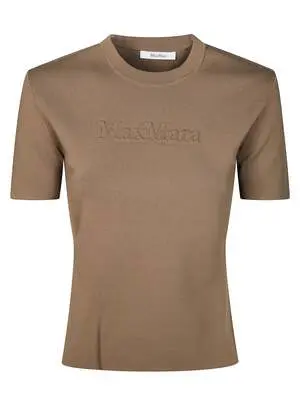 Max Mara Logo-print Short-sleeve Cotton T-shirt - Marrone