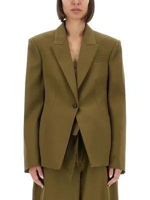 Attico Wool Gabardine Jacket - Green