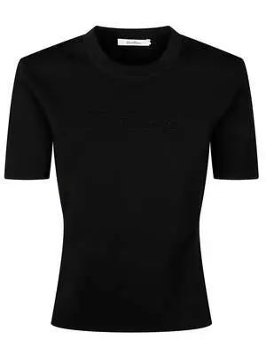 Max Mara Pure Adelio Short Sleeve Logo T-shirt - Nero