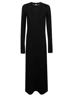 TOTEME Maxi Cable Knit Dress With Crewneck - Black