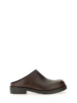 Dries Van Noten Leather Clogs - Brown