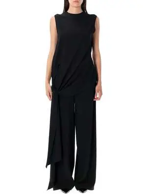 Alaïa Knotted Draped Mini Dress - Black