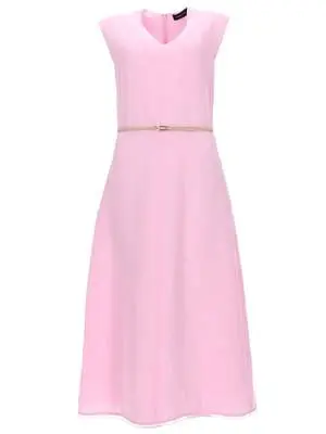 Fabiana Filippi Midi Dress In Viscose And Linen Blend