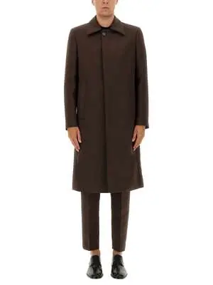 MAISON MARGIELA Wool Blend Coat - Brown