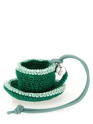 JW Anderson Crocheted Teacup Bag Charm - Green