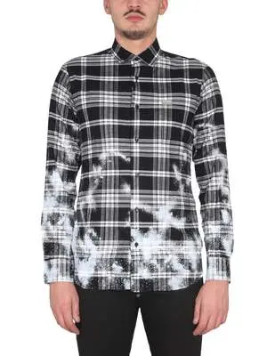 Philipp Plein Gothic Plein Checked Cotton Shirt - Black