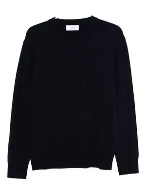 LARDINI Ribbed Neck Alpaca And Virgin Wool Sweater - Blue