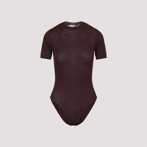 AZZEDINE ALAIA Wool-silk Blend Bodysuit - Red