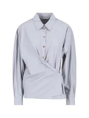 LEMAIRE Lemiare Wrap-front Button-down Shirt - Grey