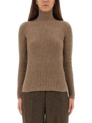 Max Mara Dula Ribbed Wool And Cashmere-blend Turtleneck Sweater