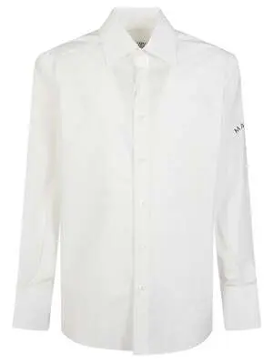 MAISON MARGIELA Cotton Shirt With Left Sleeve Print For P26 - Bianco