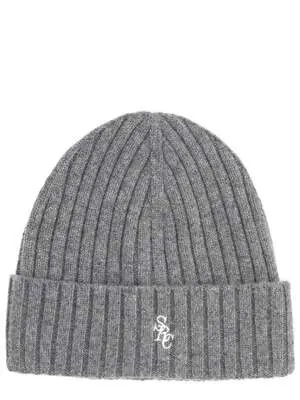 SPORTY & RICH Ribbed Cashmere Blend Beanie