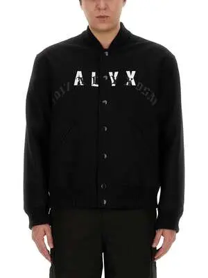 1017 Alyx 9sm Leather-logo Bomber Jacket - Black
