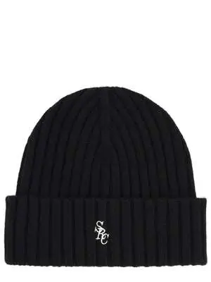 Sporty & Rich Ribbed Logo Cap - Black