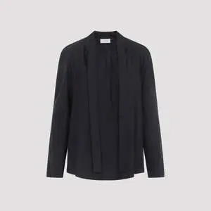 LEMAIRE Cotton Silk Ascot Blouse - Blue