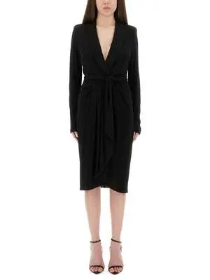 TOM FORD Slim Fit Wrap Dress - Black