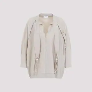 LEMAIRE Elegant Blouse With Scarf For Ss26 - Grey