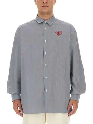 FAMILY FIRST Oversized Logo Shirt - Blue