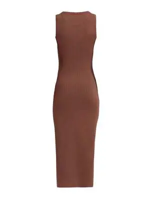 Marni Sleeveless Ribbed Knit Midi Dress