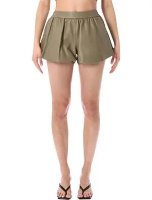 THE FRANKIE SHOP Sculptural Mini Bubble Hem Shorts - Sage
