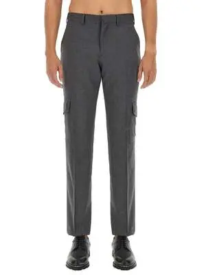 LARDINI Tailored Wool Blend Cargo Pants - Grey