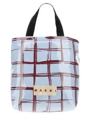 Marni Checked Padded Tote Bag - Blue