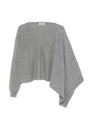 JIL SANDER Asymmetrical Virgin Wool Sweater - Grey