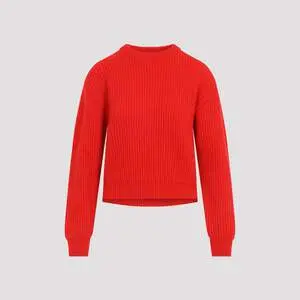 JIL SANDER Elegant Wool Pullover Sweater - Red