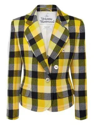 VIVIENNE WESTWOOD Georgia' Single-breasted Wool 'pixel' Check Blazer