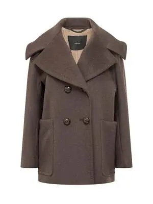 Max Mara Elegant Cashmere Double-breasted Jacket - Marrone