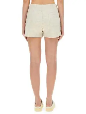 AUTRY Casual Cotton Sweatshirt Shorts - Beige