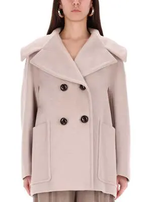 Max Mara Double-breasted Cashmere Coat - Beige